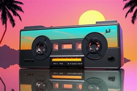 Premium Photo Old Radio Tape 80s And 90s Retro Style Colorful