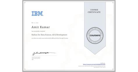 Amit Kumar On Linkedin Completion Certificate For Python For Data Science Ai And Development