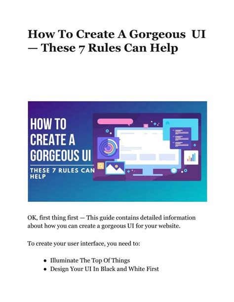Ppt How To Create A Gorgeous Ui — These 7 Rules Can Help Powerpoint Presentation Id9828557