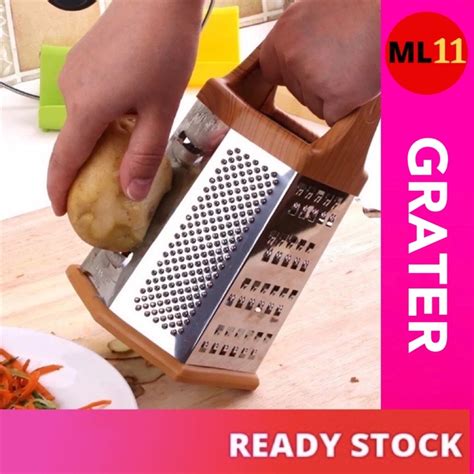 Box Grater 6 Sided Stainless Steel Julienne 8 Inch Cheese Grater And