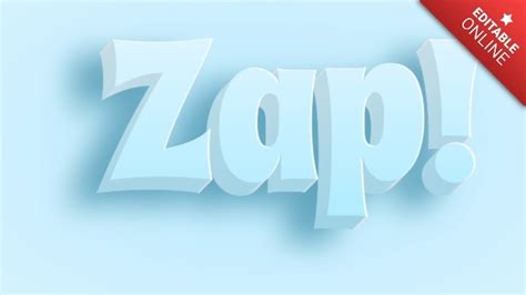 Zap Blue Gradient 3d Text Effect Generator
