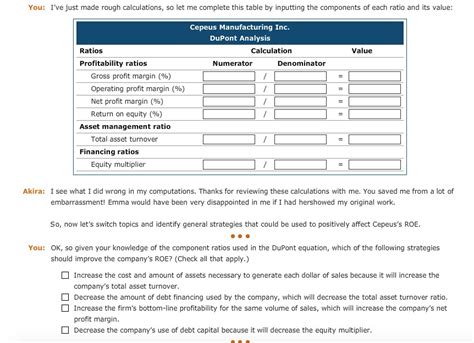 Solved An Analysis Of Company Performance Using DuPont Chegg Com