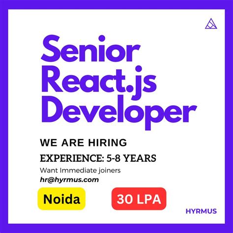 Hyrmus On Linkedin Reactjs Frontend Techjobs Jobsearch Jobopening Hiring