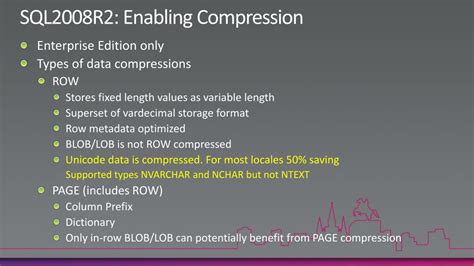 PPT Microsoft SQL Server Data Compression Experience And Changes PowerPoint Presentation ID