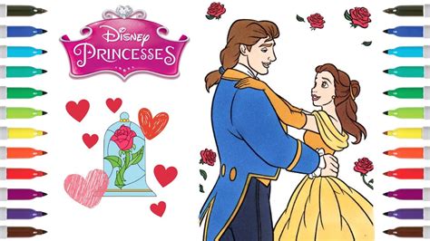 Disney Princess Belle And Prince Adam Coloring Pages