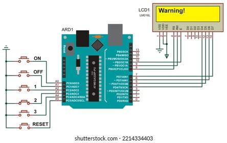 Arduino Uno Scheme Processing Keyboard Keystrokes Stock Illustration