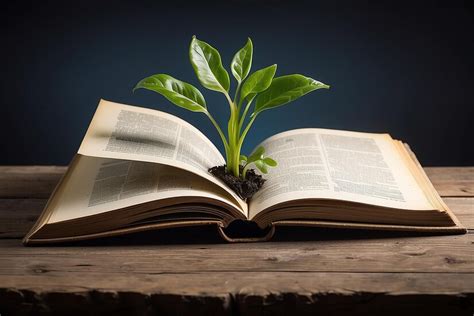 Premium Photo Seedlings Growing From Book In Knowledge Concept