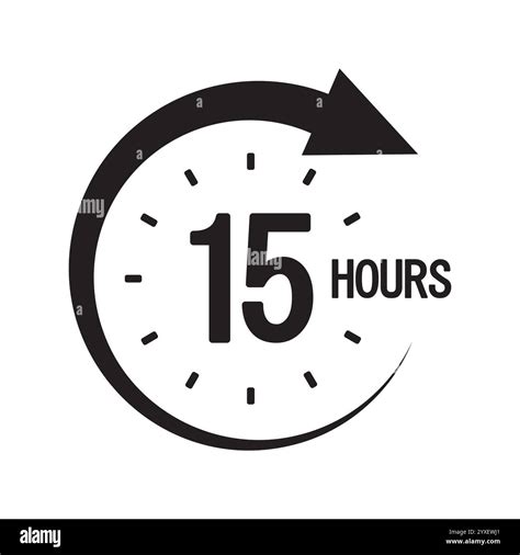 15 hours icon fifteen hours focus circular countdown clock time