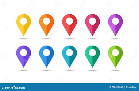 Geolocation Geotag Locator Icon Set Map Place Tag Pin Location Icons
