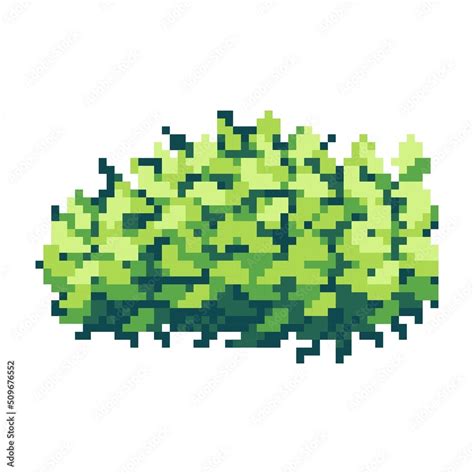 Green Bush Pixel Art Vector Illustration Stock Vector Adobe Stock
