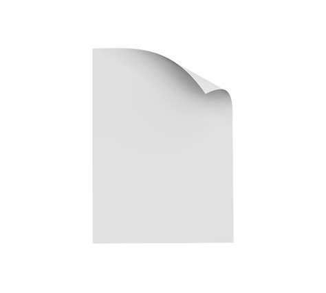Bent Empty Paper Sheet Empty Paper Mockup A4 Format Paper With Shadows 3d Illustration 27243672 Png