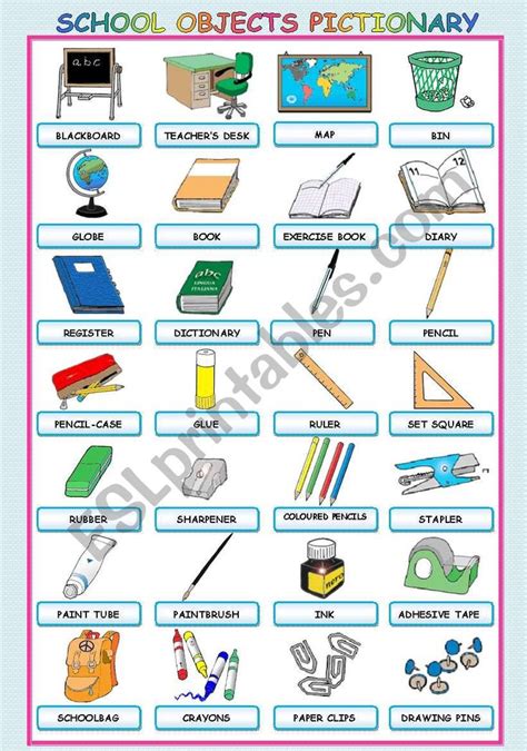 Classroom Objects In English C9c Learn English Classroom Language