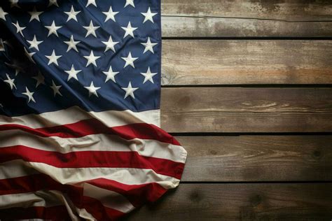 Ai Generated American Flag On Wooden Background Ai Generated 35924661