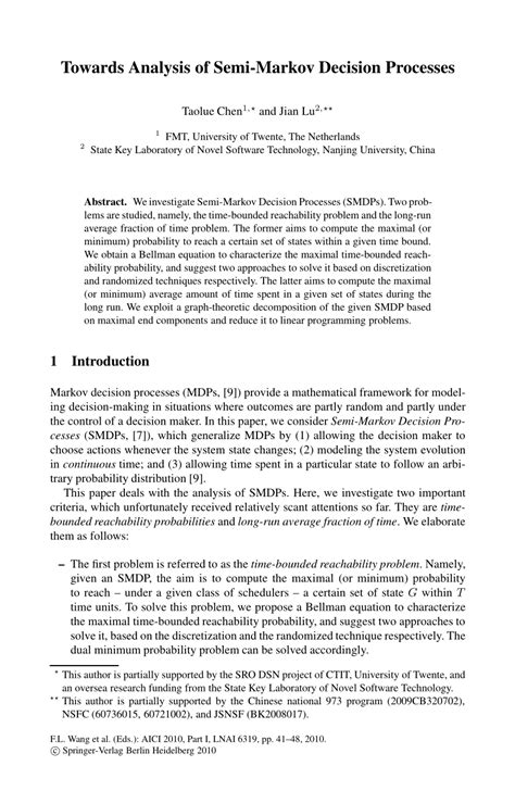Pdf Towards Analysis Of Semi Markov Decision Processes