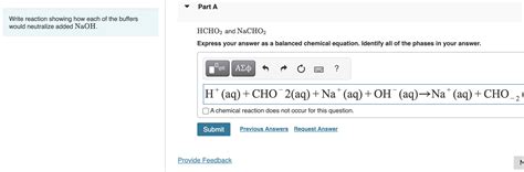 Solved Write Reaction Showing How Each Of The Buffers Would Chegg