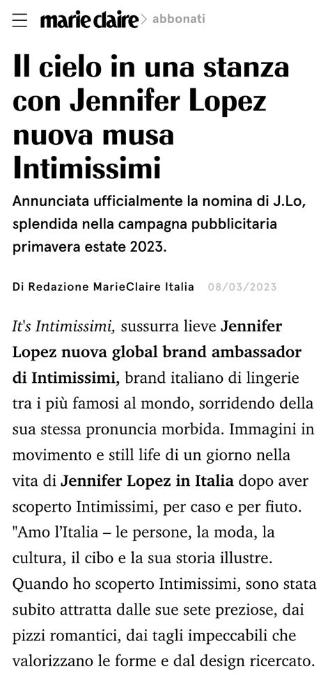 Jennifer Lopez X Intimissimi Discover The Exclusive Campaign