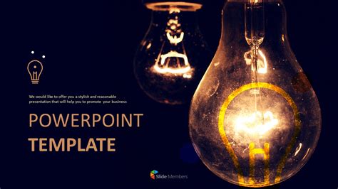 lightbulb brightening dark free powerpoint template