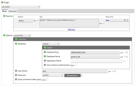 sql toolkit configuration