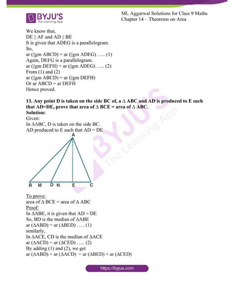 Ml Aggarwal Solutions For Class 9 Chapter 14 Theorems On Area Access