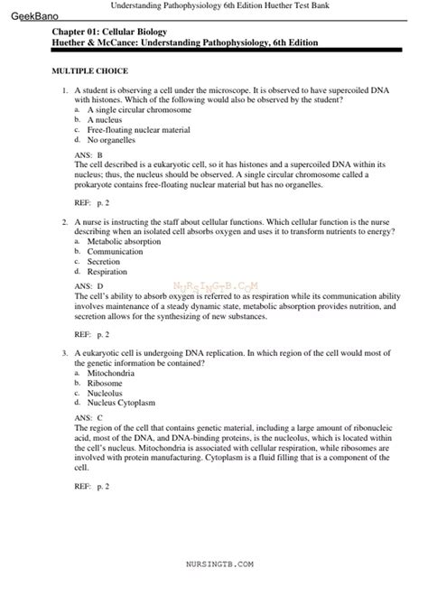 Understanding Pathophysiology 6th Edition Huether Test Bank Huether