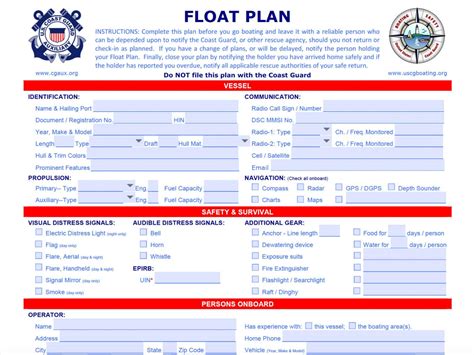 Filing A Float Plan What Information To Include And When To File