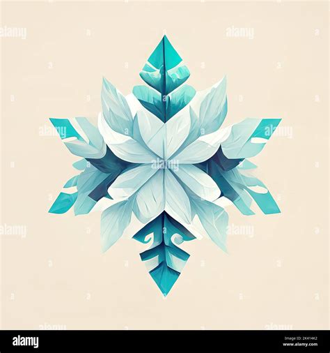 Stylized Snowflake Is Drawn On An Isolated Background Artistically