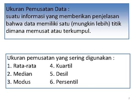 Statistika Deskriptif Ringkasan Numerik Data 1 Ukuran Lokasi