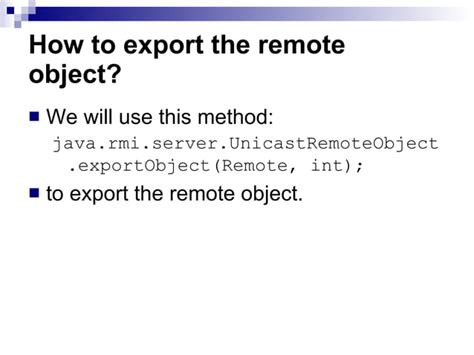 Remote Method Invocation Ppt Remote Method Invocation Ppt