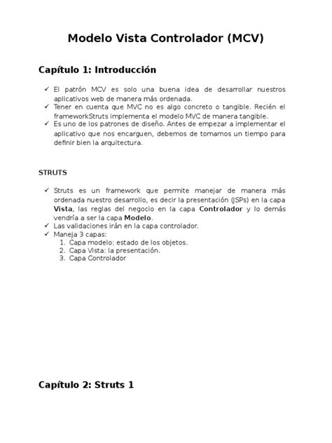 Struts 1 Y Struts 2 Pdf Páginas Del Servidor Java Modelo Vista