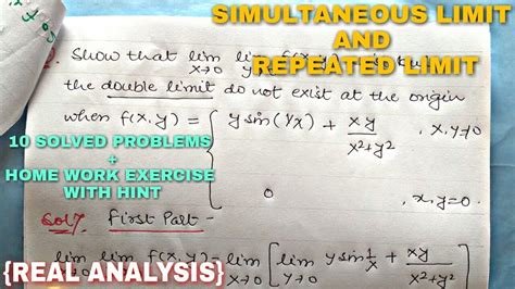 Simultaneous Limit And Repeated Limit 🔥 Youtube