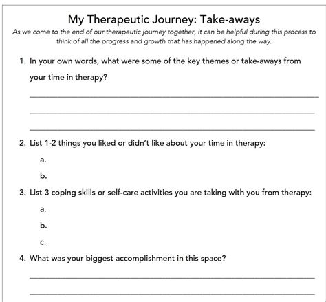 Therapy Termination Worksheets Pdf