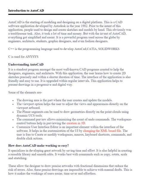 Introduction To Autocad Pdf Computer Aided Design Auto Cad