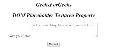 Html Textarea Placeholder