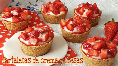 Tartaletas De Crema Pastelera Y Fresas