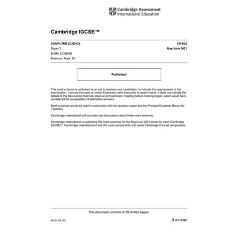 Jual Diskon Spesial Igcse Computer 0478 May June Past Papers And Mark Schemes 2015 2022 Terbaru