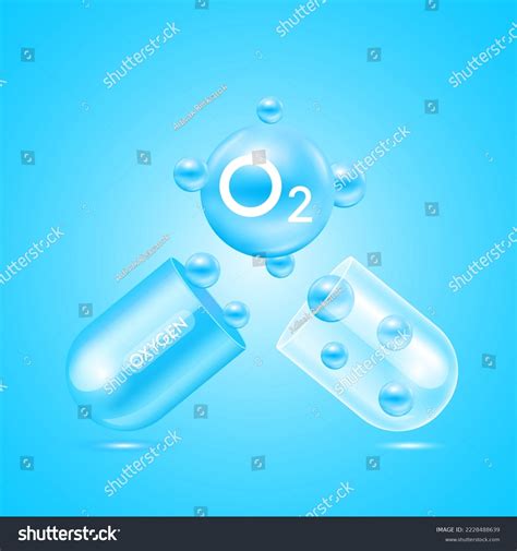 Oxygen O2 Molecule Models Blue Natural Stock Vector Royalty Free