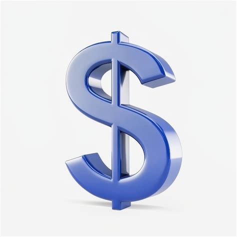 Blue Shiny Extruded Metallic Dollar Sign On White Background Premium Ai Generated Image