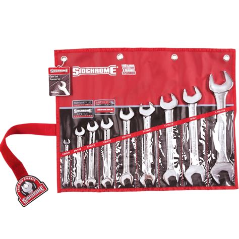 Sidchrome 9 Piece Open End Spanner Set Bunnings Warehouse