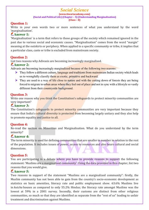 NCERT Solutions For Class 8 Social Science Civics Chapter 5