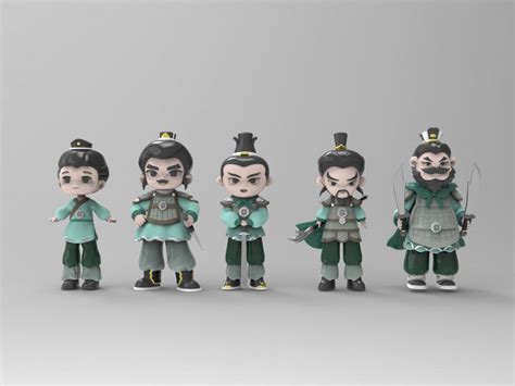5个手办人偶3d打印模型5个手办人偶3d打印模型stl下载人物3d打印模型 Enjoying3d打印模型网