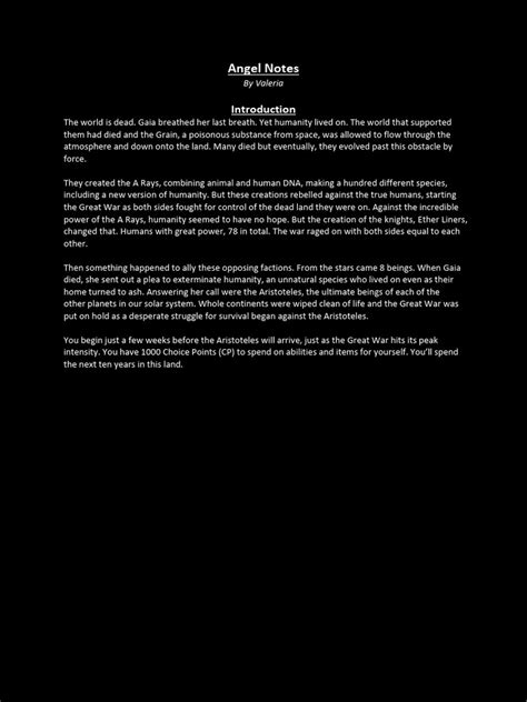 Angel Notes Jumpchain Pdf