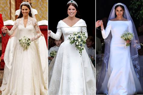 How Does Princess Eugenies Wedding Dress Compare To Meghan Markle And