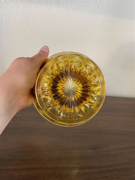 1960s Vintage Amber Glass Candy Dish Etsy
