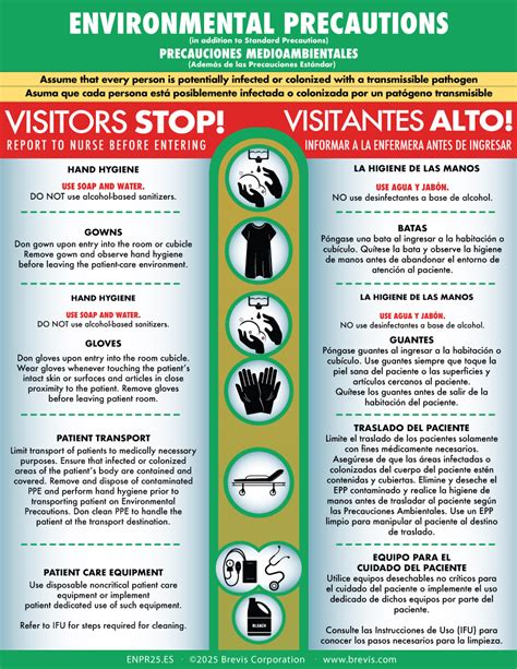 Environmental Precautions 2025 In English And Spanish Laminated Brevis