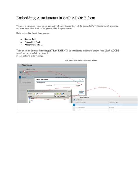 Embedding Attachments In Sap Adobe Form Pdf String Computer