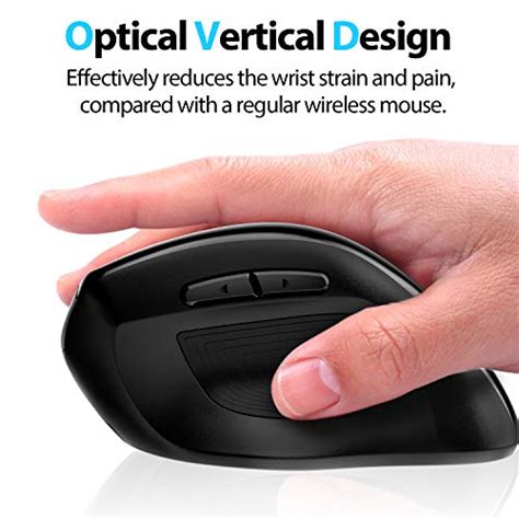 Memzuoix Wireless Ergonomic Mouse Upgraded 24g Optical Cordless Mice
