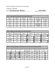 ECE 201 LAB 1 Worksheet ANSWER Pdf ECE 201 Foundations Of Electric Circuits Laboratory