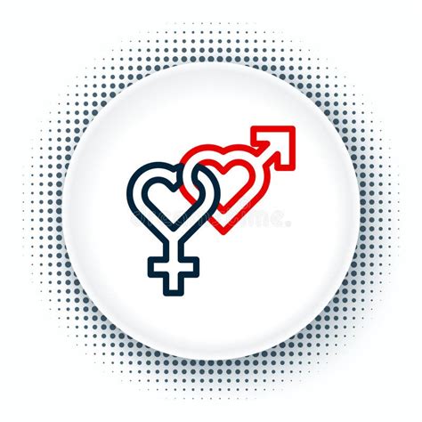 Line Gender Icon Isolated On White Background Symbols Of Men And Women Sex Symbol Colorful