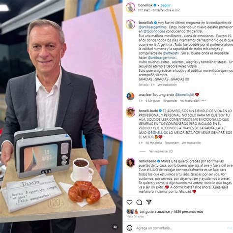 Marcelo Bonelli Se Despidió De Arriba Argentinos Tras 19 Años Su