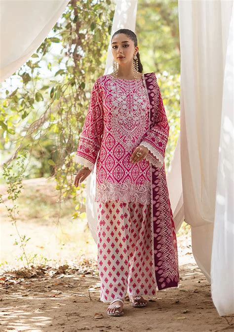 Zainab Chottani Red Digital Printed Lawn Collection Replica Shrenz